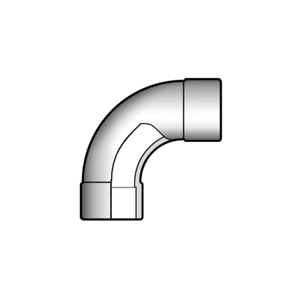 Ív PVC-U PN16 ragasztható tokkal 90 fok d160