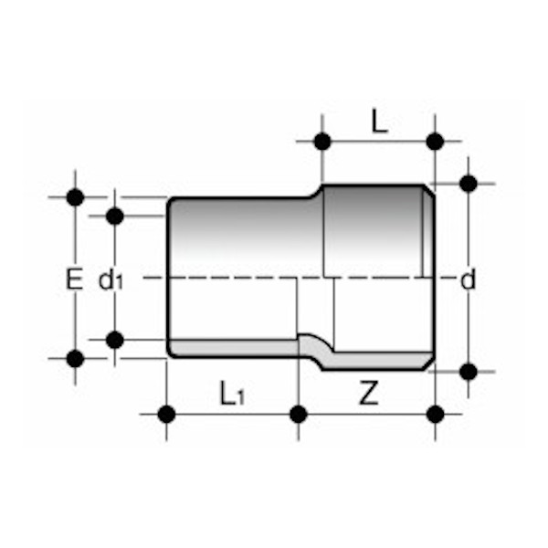 Szűkítő PVC-U PN16 hosszú ragasztható tokkal d160-d110