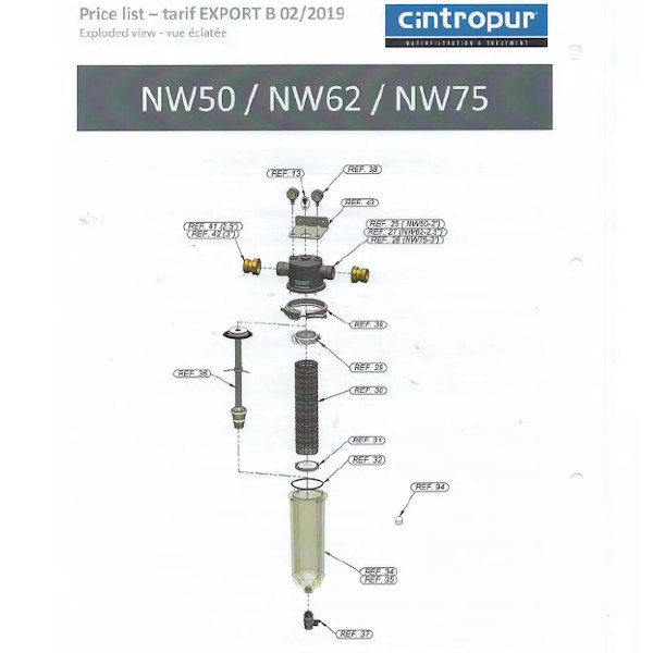 Szűrő CINTROPUR NW50 18m3/h 25 mikron 2"